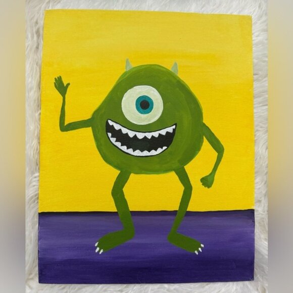 Art | 11x14 Mike Wazowski Monsters Inc Disneypixar Handpainted Canvas ...